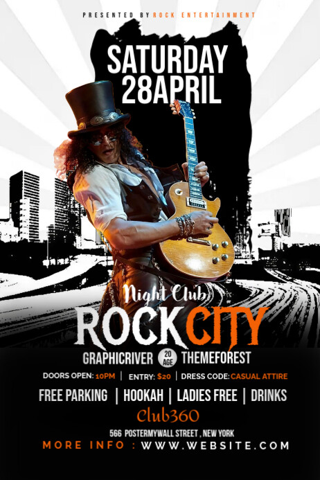 Copy of Black Grunge Rock City Concert Poster | PosterMyWall