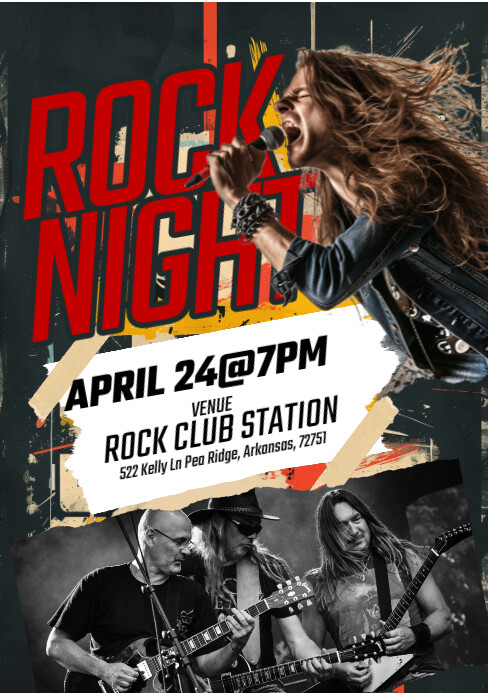 Copy of Black Grunge Rock Night A5 | PosterMyWall