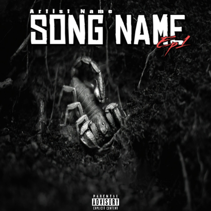 Black Grunge Scorpion Mixtape Cover Album Cover Template | PosterMyWall
