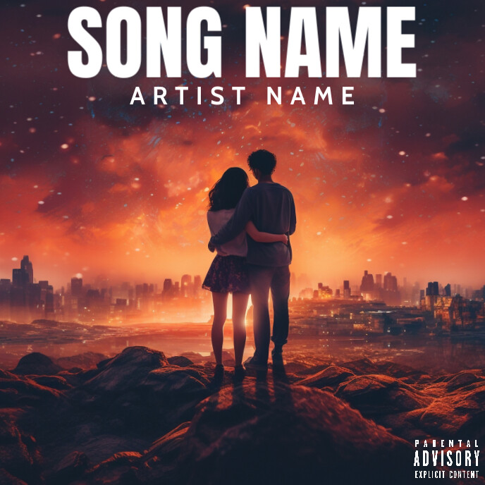 Black Grunge Song Cover Song Name Album Cover Template | PosterMyWall