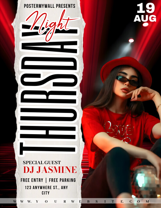 Copy of Black Grunge Thursday Night Flyer (us Letter) | PosterMyWall