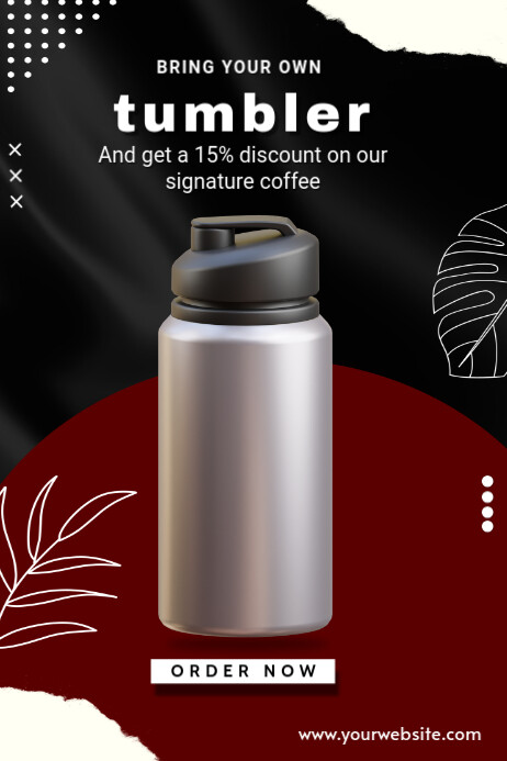 Black Grunge Tumbler Sale Poster Template | PosterMyWall