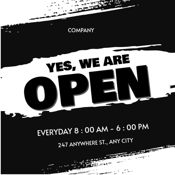 Black Grunge We Are Open Sign Album Cover Template | PosterMyWall