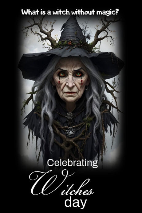 Plantilla de Black Grunge Witches Day Celebration Template Poster ...