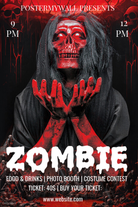 Copy of Black Grunge Zombie Poster | PosterMyWall