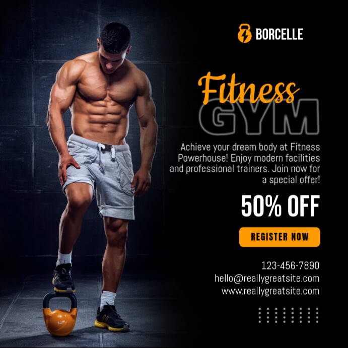 Copy of Black Gym Instagram Post | PosterMyWall
