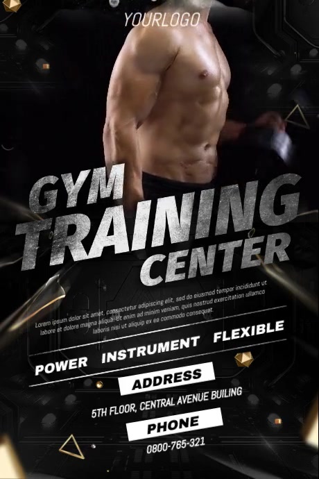 Copy of Black Gym Training Centre Poster | PosterMyWall