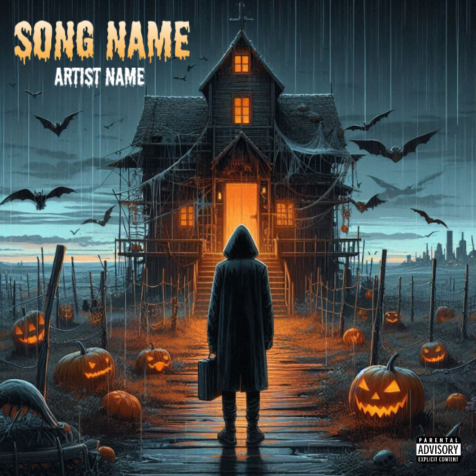 Black Halloween Song Mixtape Album Cover Artwork Album Cover Template ...