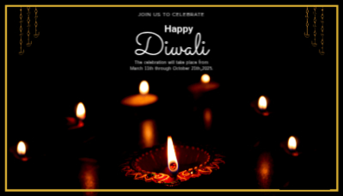Plantilla de Black Happy Diwali Postcard Template 2025 Business Card ...