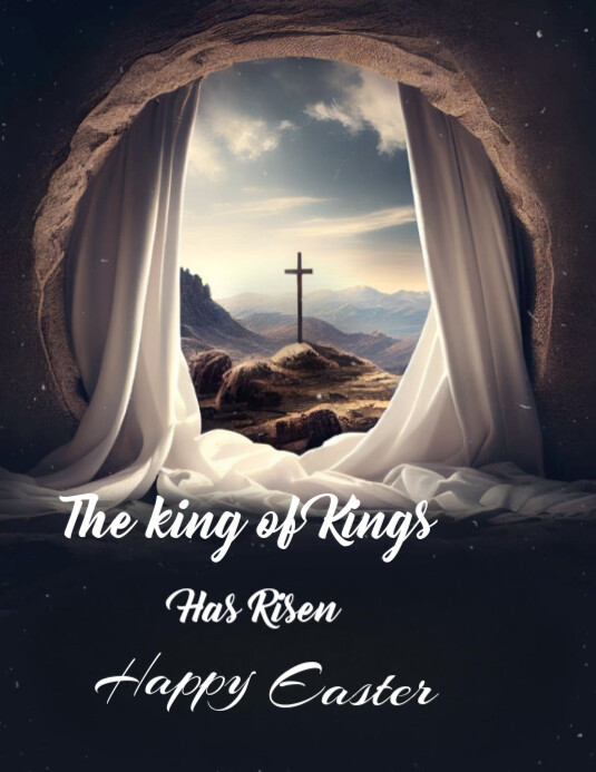 Copy of Black Happy Easter Flyer (us Letter) | PosterMyWall