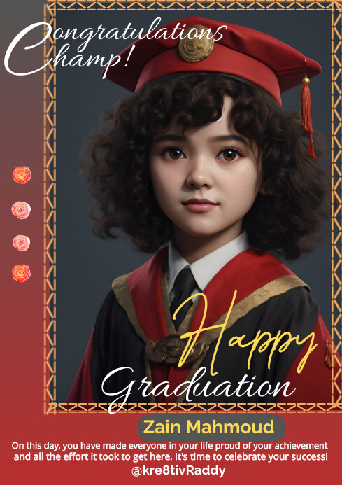 Plantilla de Black Happy Graduation Day A4 | PosterMyWall