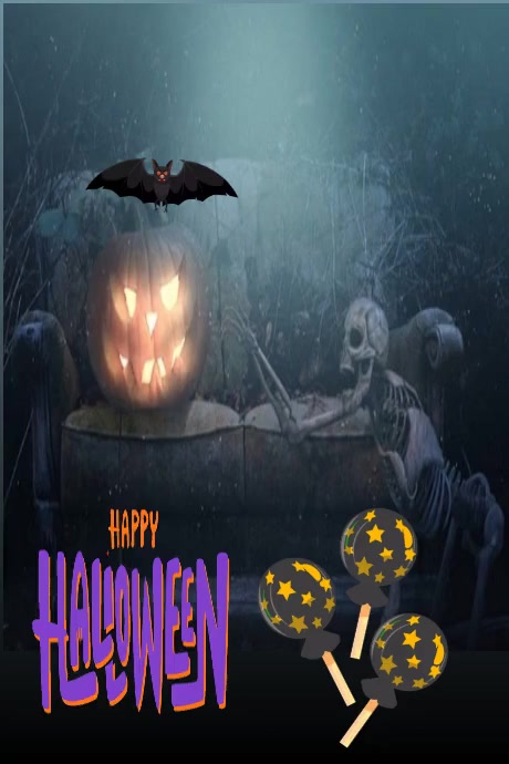 Black Happy Hallowee Poster Template | PosterMyWall