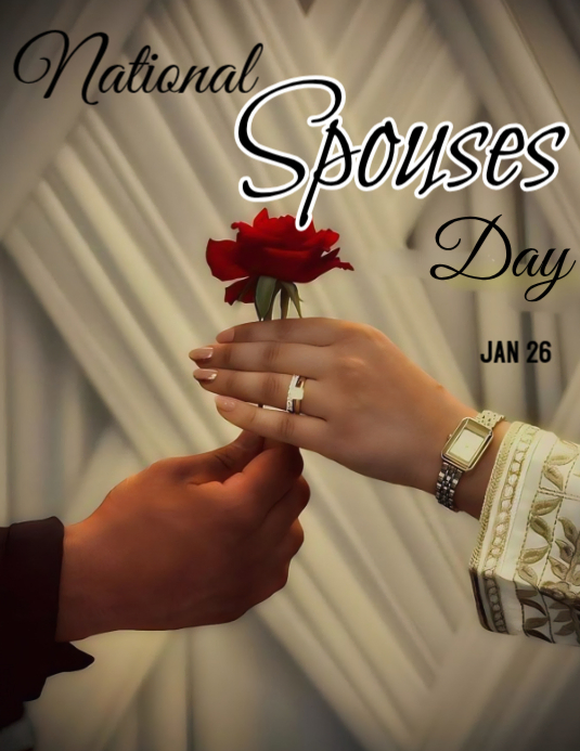 Black Happy National Spouses Day Celebration Flyer (us Letter) Template ...