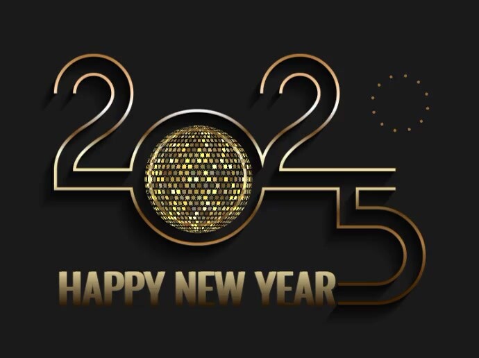 Black Happy New Year Video Yard Sign Template | PosterMyWall