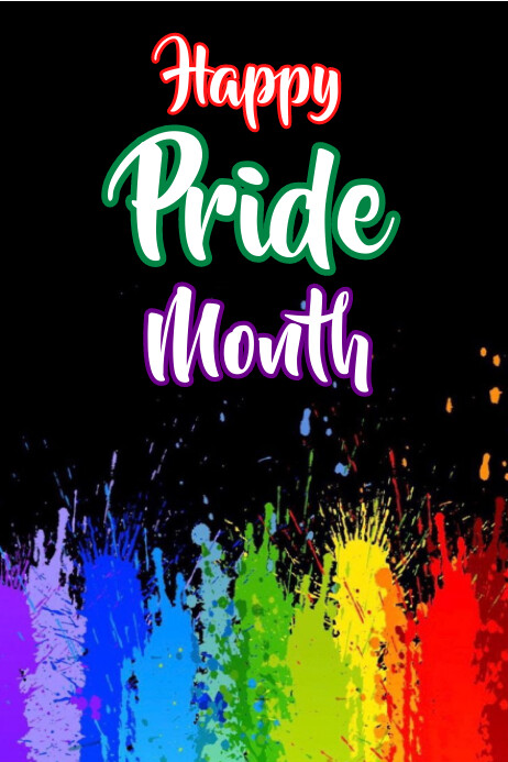 Black Happy Pride Month Poster Template | PosterMyWall