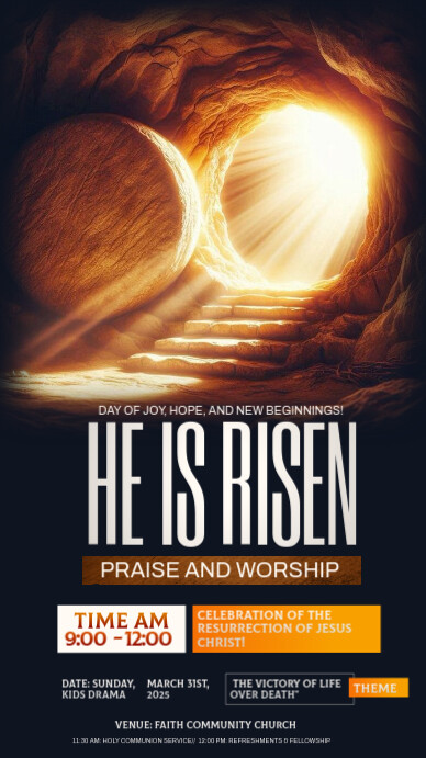 Copy of Black He Is Risen Instagram Story | PosterMyWall