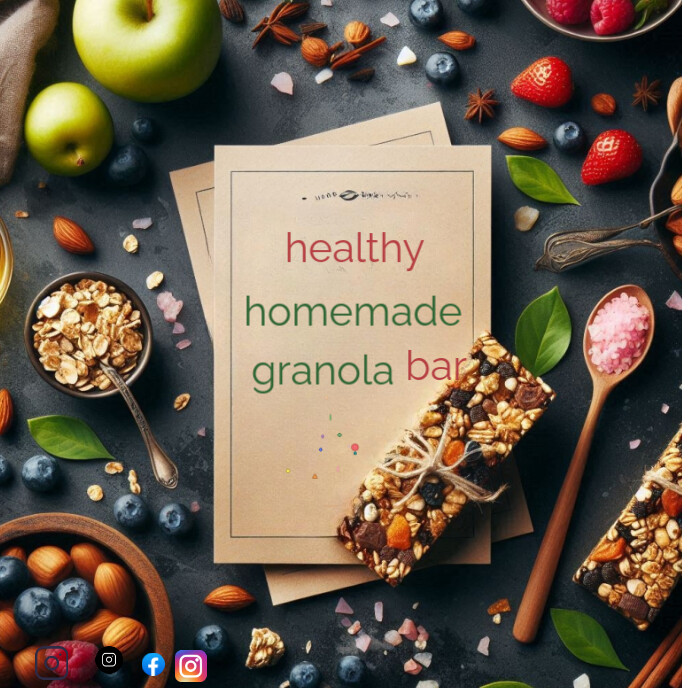 Plantilla de Black Healthy Homemade Granola Bar Album Cover | PosterMyWall