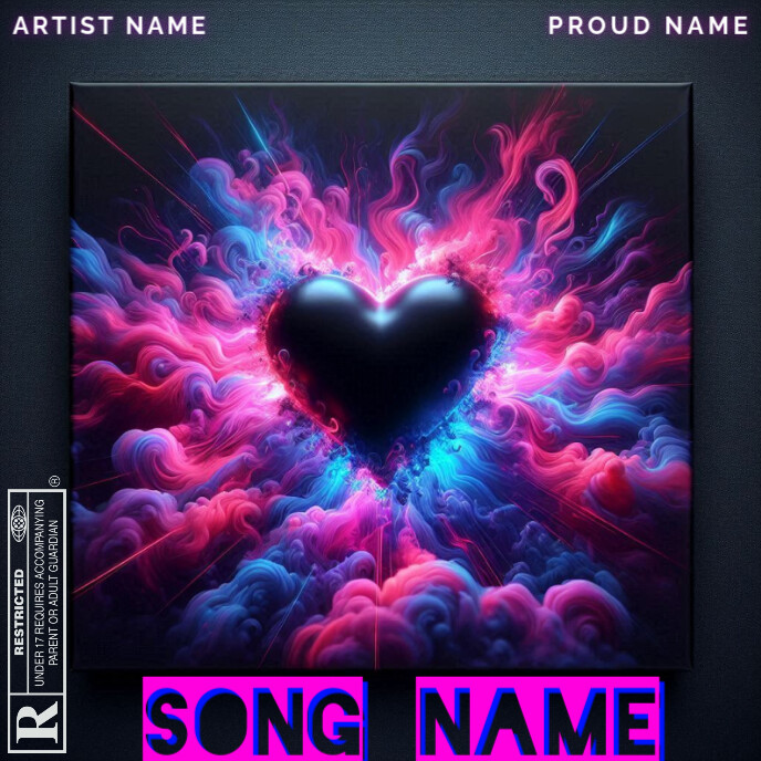 Black Heart Song Cover Album Cover Template | PosterMyWall