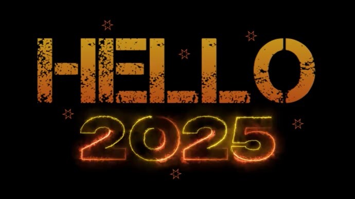 Black Hello 2025 Flyer Video Youtube Channel Cover Photo Template ...