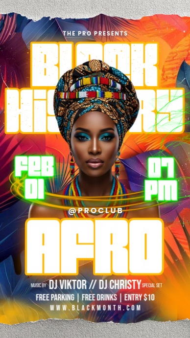 Black History Afro Party Template | PosterMyWall