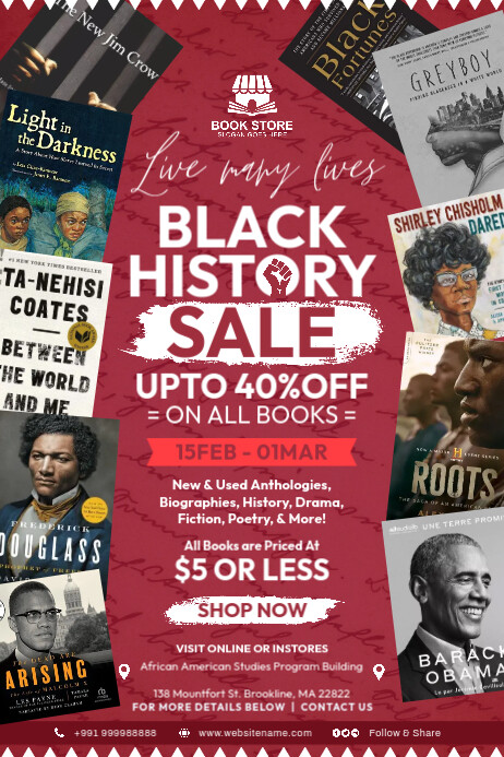 Copy of Black History Book Sale Poster Template | PosterMyWall