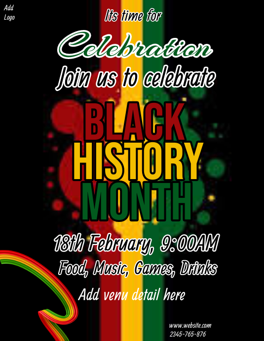 black history celebration invitation flyer Template | PosterMyWall