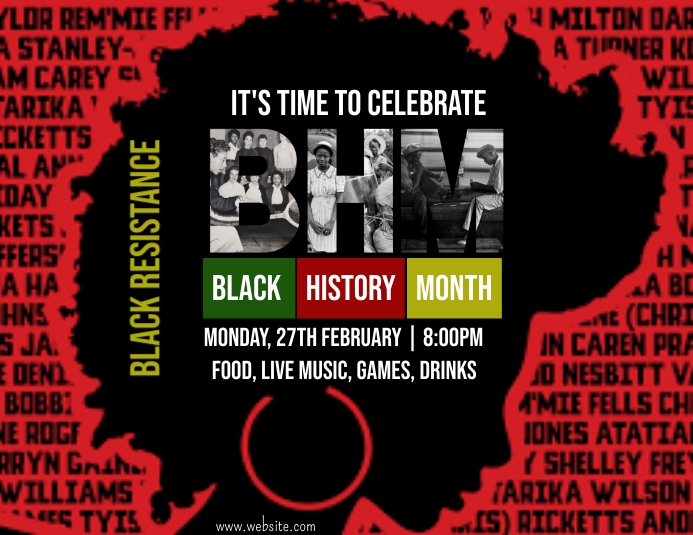 black history celebration invitation flyer Template | PosterMyWall