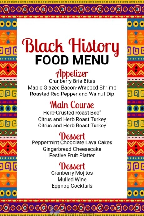 Copy of Black History Food Menu | PosterMyWall