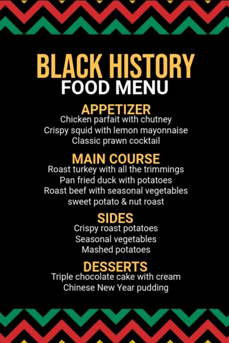 Copy of Black History Food Menu | PosterMyWall