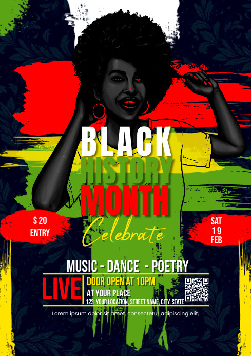 Plantilla de black history month celebrate poster / flyer | PosterMyWall