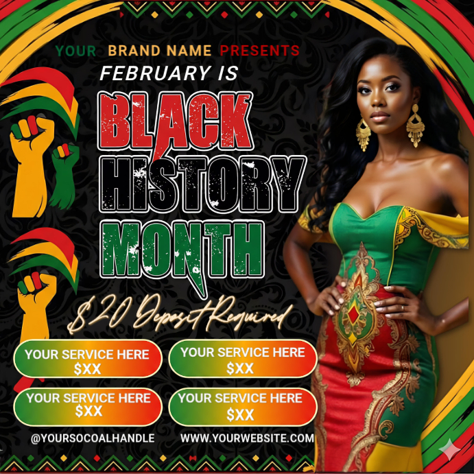 Black History Month Celebration Instagram Flyer Template | PosterMyWall