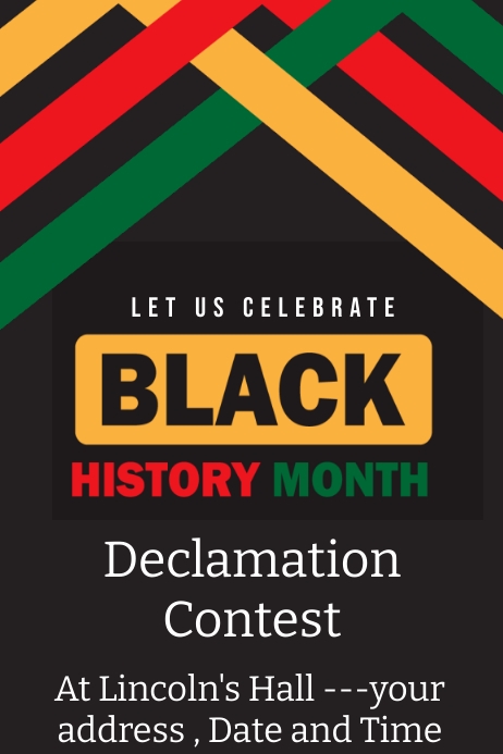 black history month Declamation Contest Template | PosterMyWall