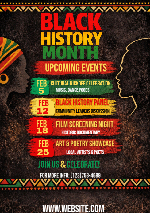 Black history month flyer Template | PosterMyWall