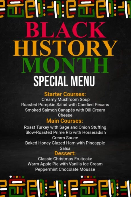 Copy of Black History Month Menu | PosterMyWall