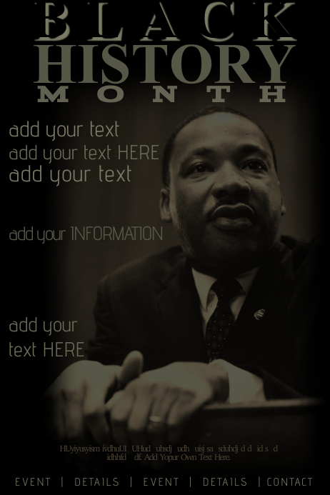 Black History Month MLK Holiday Event Education Heritage Template ...
