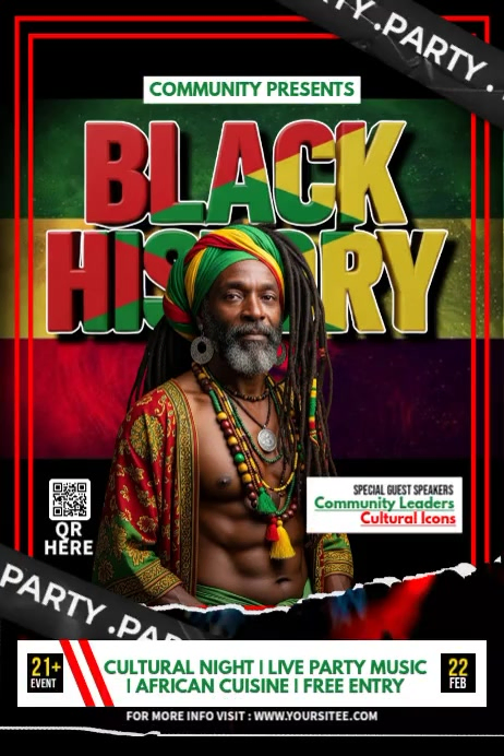 Black History Month Night Party Template | PosterMyWall