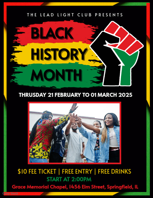 Black History Month Party Invitation Flyer Template | PosterMyWall