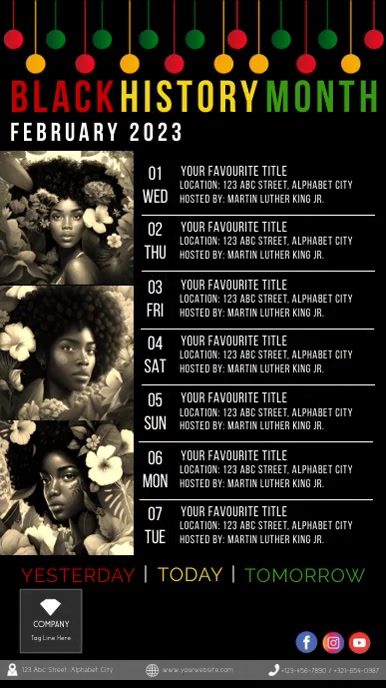Black History Month Schedule Template | PosterMyWall