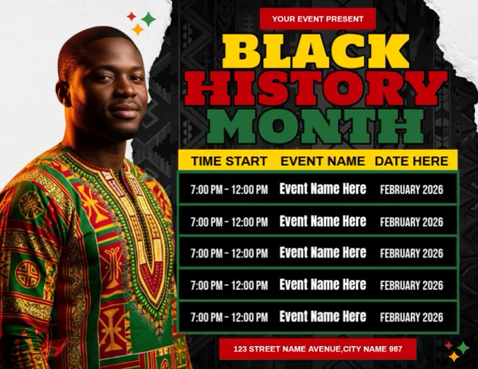 Black History Month Schedule Template | PosterMyWall