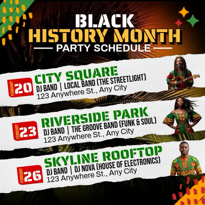 Black History Month Schedule Template | PosterMyWall