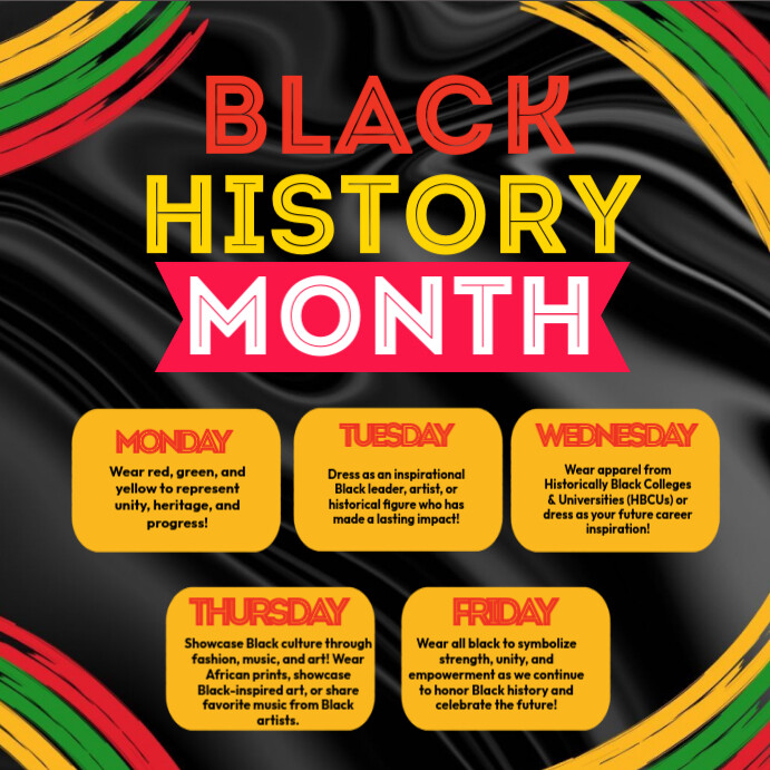 Black History Month Schedule Template | PosterMyWall