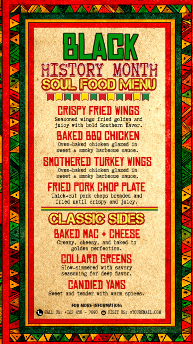 Black History Month Soul Food Template | PosterMyWall