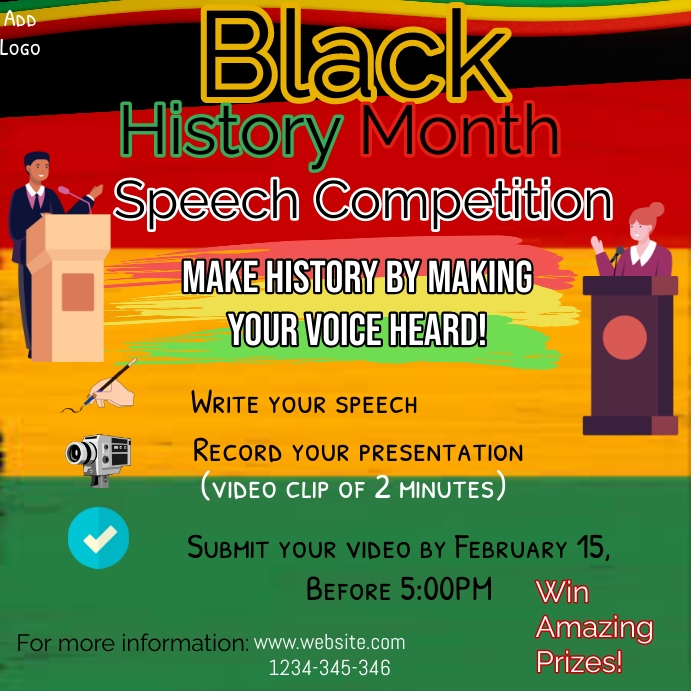 black history month speech competitihon (1) Template | PosterMyWall