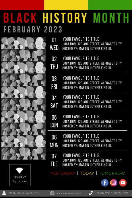 Black History Month Schedule Template | PosterMyWall