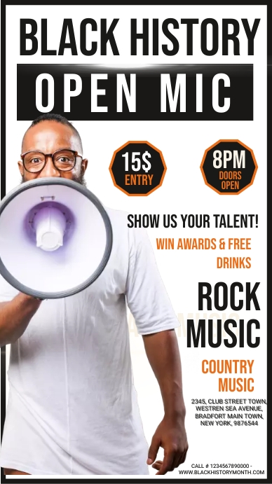 Black History Open Mic Post Template | PosterMyWall