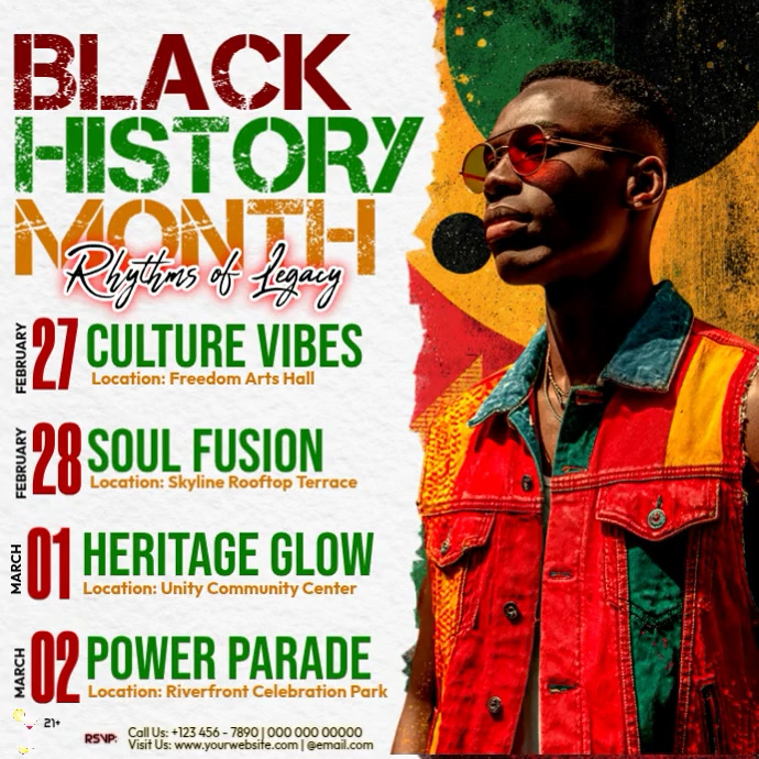 Black History Rhythm & Legacy Template | PosterMyWall