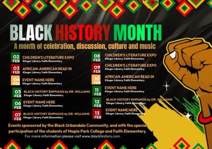 Black History Schedule Banner Template | PosterMyWall