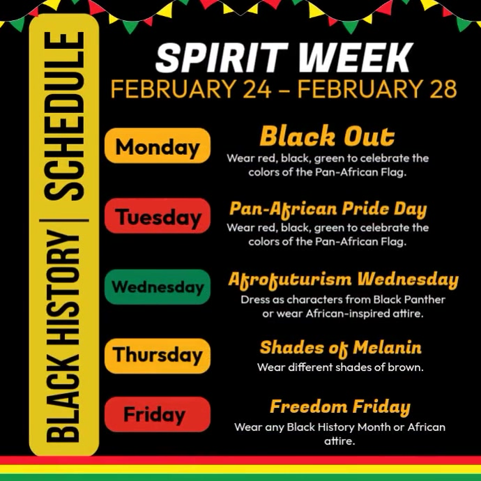 Black History Schedule Template | PosterMyWall