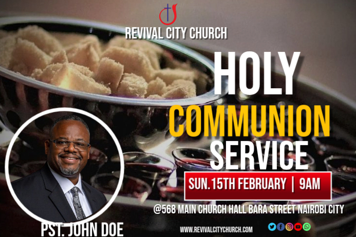 Black Holy Communion Service Poster Template | PosterMyWall