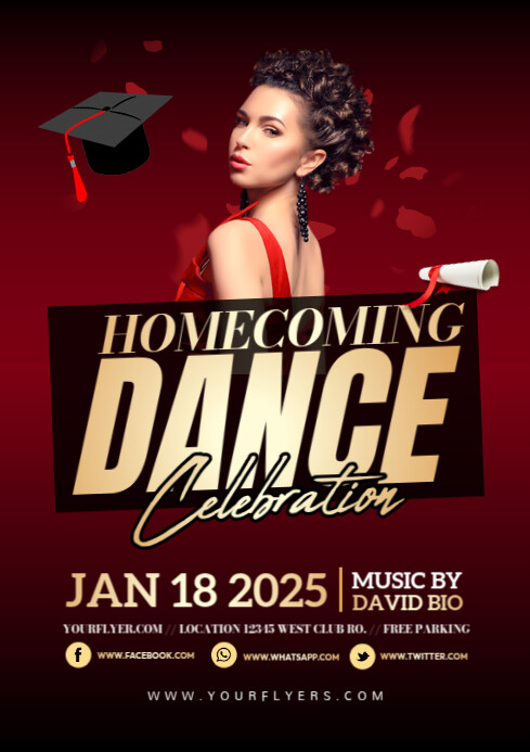 Black Homecoming Dance Flyer A4 Template | PosterMyWall